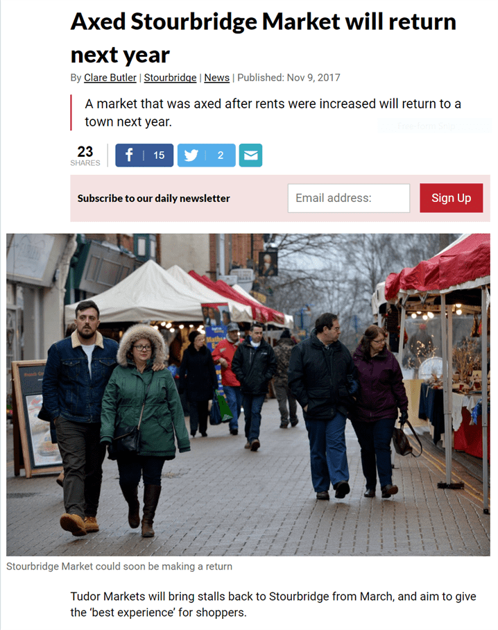 Express & Star on Stourbridge Market - Tudor Markets